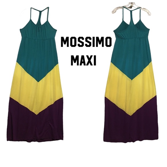 Mossimo Supply Co. | Dresses | Mossimo Color Block Babydoll Halter Maxi ...